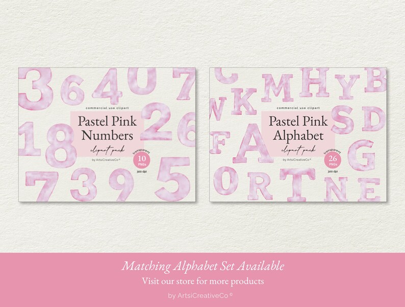 Pastel Pink Numbers Clipart, Watercolor Numbers, Pink Numbers, Birthday ...