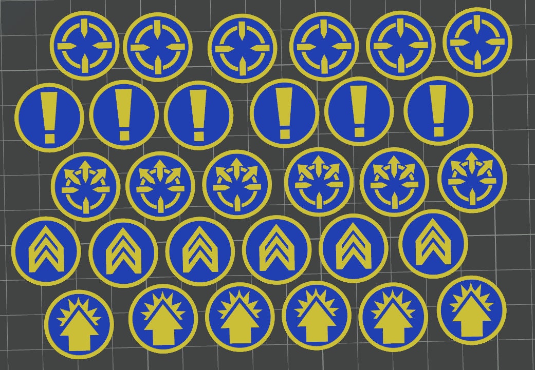Legions Imperialis Order Tokens,multicolour, Set of 30 3d Printed ...