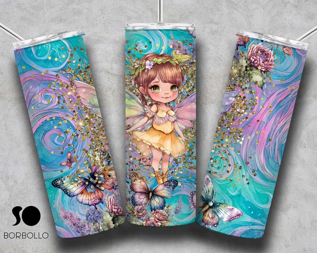 Kids Tumbler, Fairy 20oz Tumbler Sublimation Design, Butterfly Girl ...