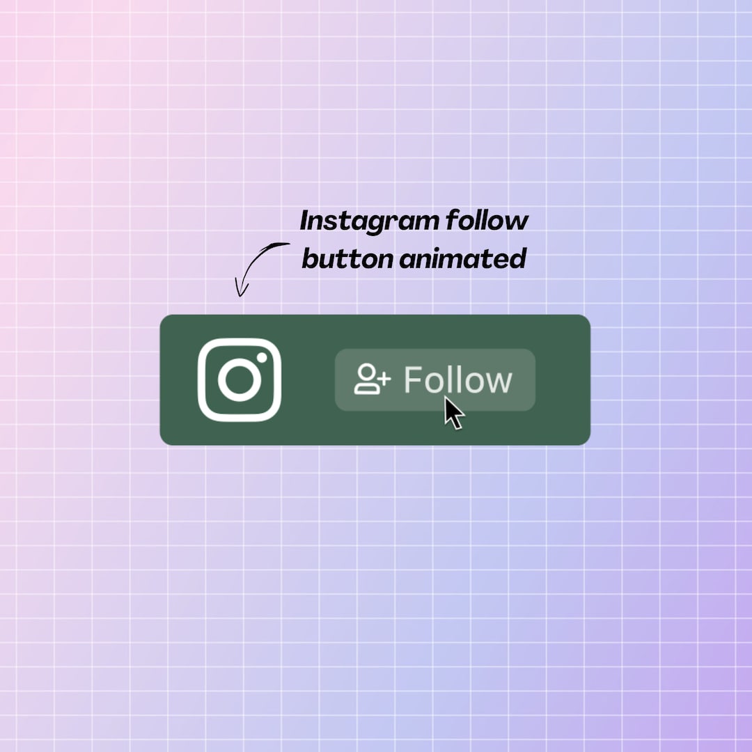 Simple Animated Instagram Follow Button Overlay for Videos - Green ...