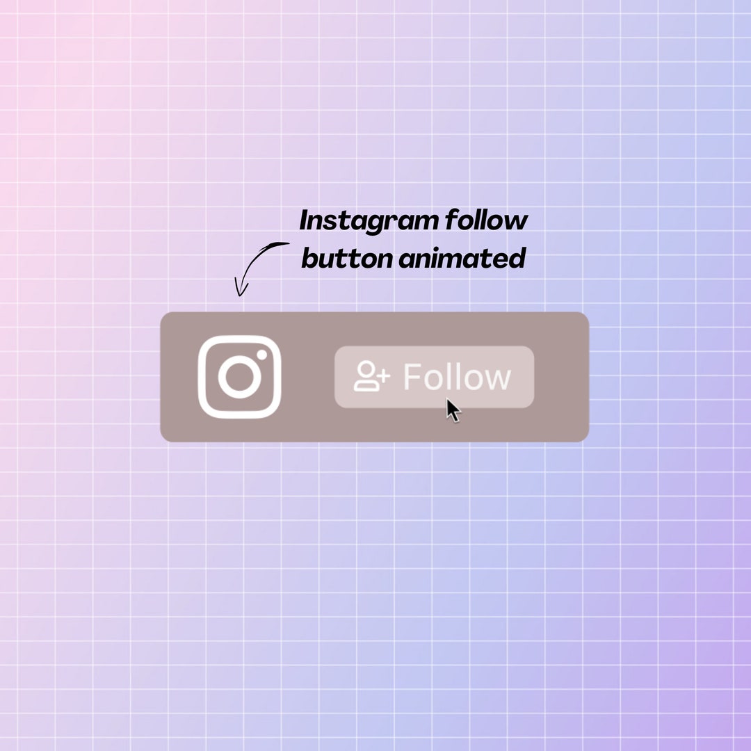 Simple Animated Instagram Follow Button Overlay for Videos - Beige ...