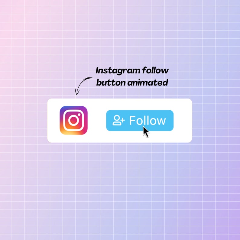 Simple Animated Instagram Follow Button Overlay for Videos - White ...