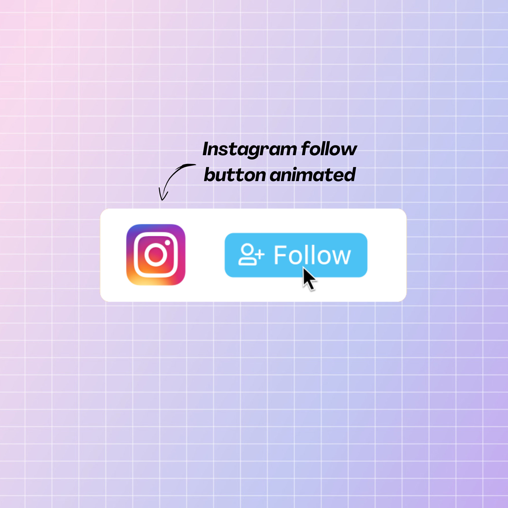 Simple Animated Instagram Follow Button Overlay for Videos - White ...