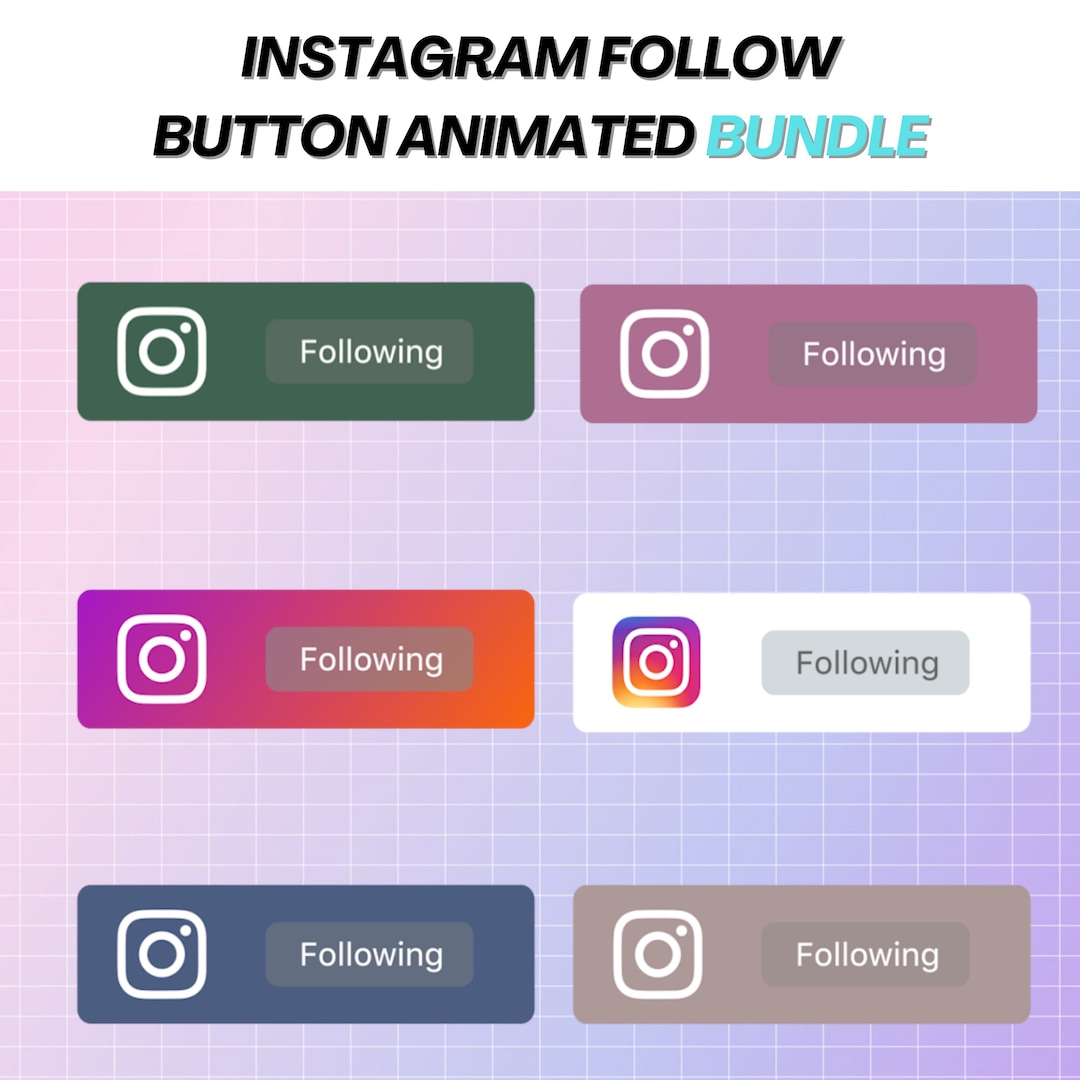 6 Simple Animated Instagram Follow Button Overlay for Videos - Bundle ...