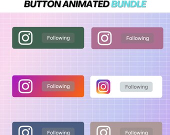 Simple Animated Instagram Follow Button Overlay for Videos Blue Theme - Etsy