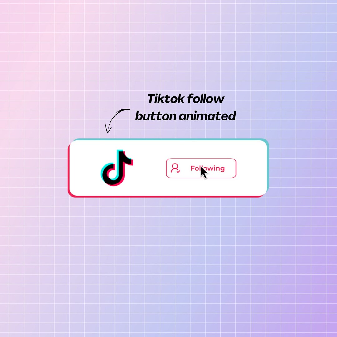 Simple Animated Tiktok Follow Button Overlay for Videos White Theme - Etsy