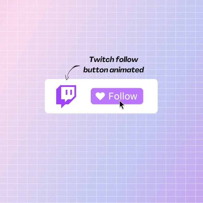 Simple Animated Twitch Follow Button Overlay for Videos - White Theme ...
