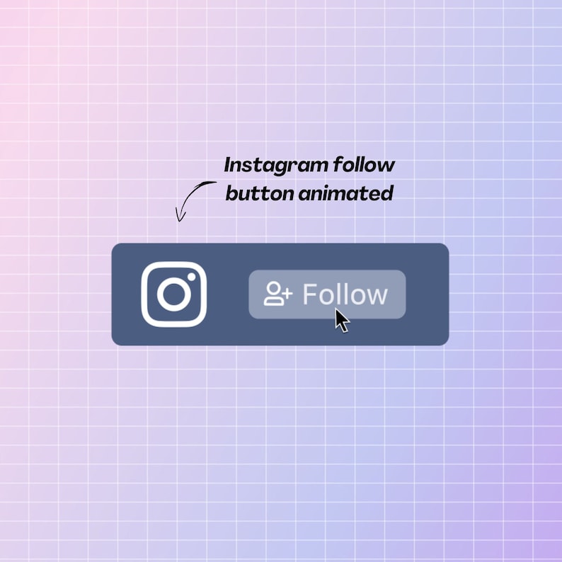 Simple Animated Instagram Follow Button Overlay for Videos - Blue Theme ...