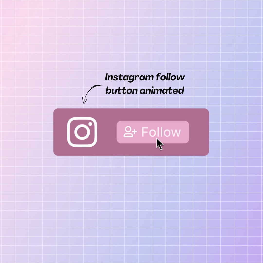 Simple Animated Instagram Follow Button Overlay for Videos - Pink Theme ...