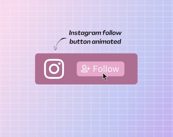 Simple Animated Instagram Follow Button Overlay for Videos - Green Theme - Etsy