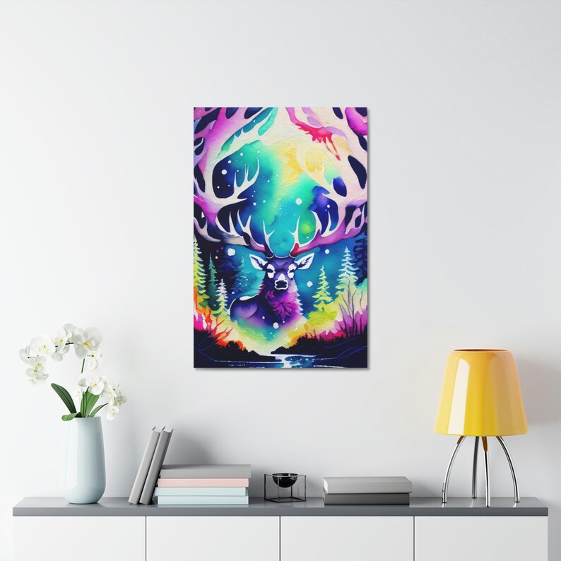 Unique Cosmic Stag Canvas - Etsy