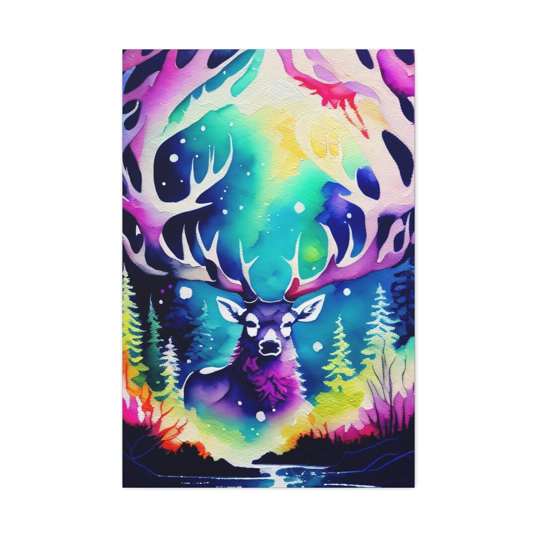Unique Cosmic Stag Canvas - Etsy