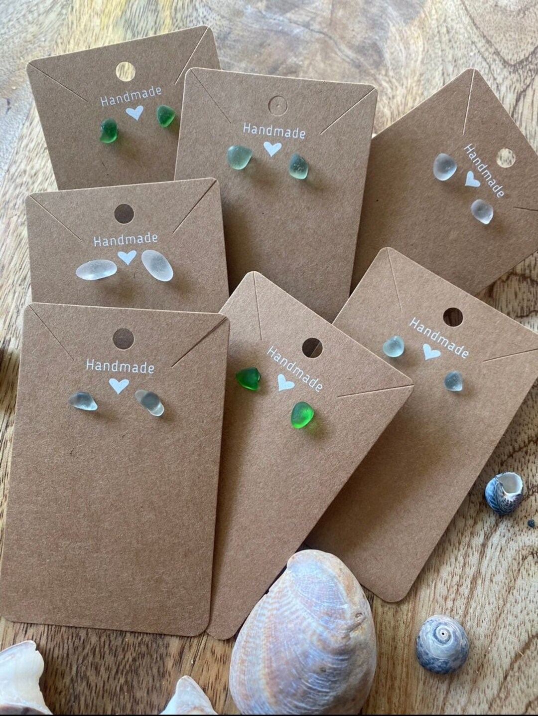 Small Sea Glass Stud Earrings - Etsy UK