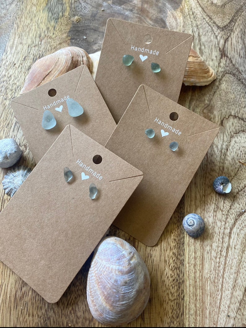 Small Sea Glass Stud Earrings - Etsy UK