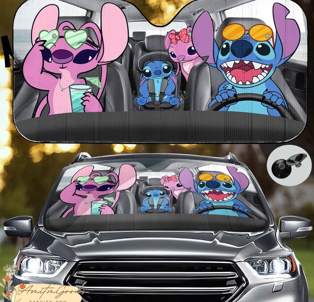 Stitch Angel Family Car Sunshade Stitch Car Decor Car - Etsy