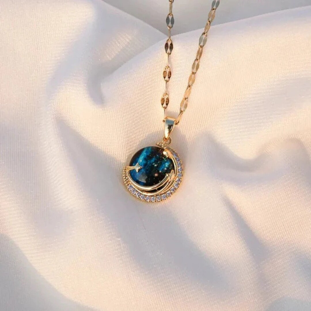 Galaxy Necklace, Star Necklace, Planet Necklace, Universe Pendant ...