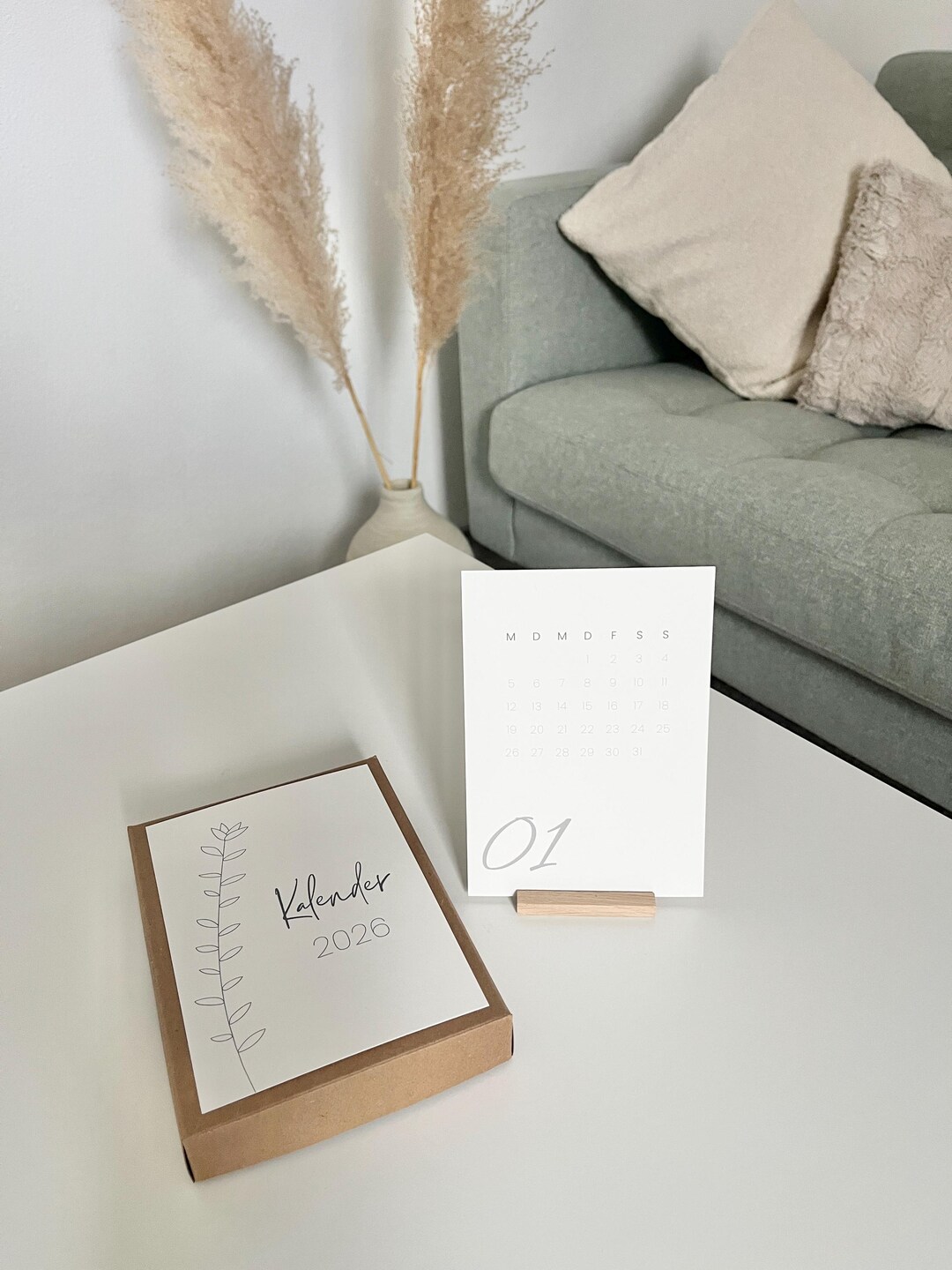 2026 Desk Calendar Made of Natural Paper | Boho Style | Calendar With ...