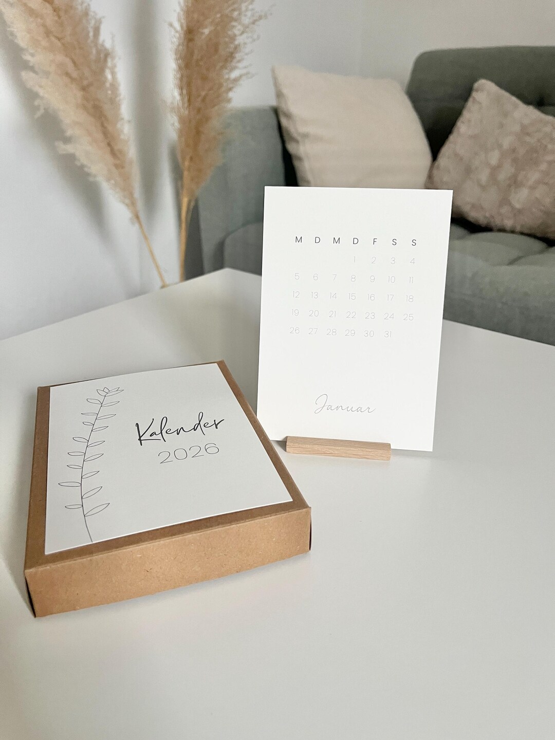 2026 Desk Calendar Made of Natural Paper | Boho Style | Calendar With ...