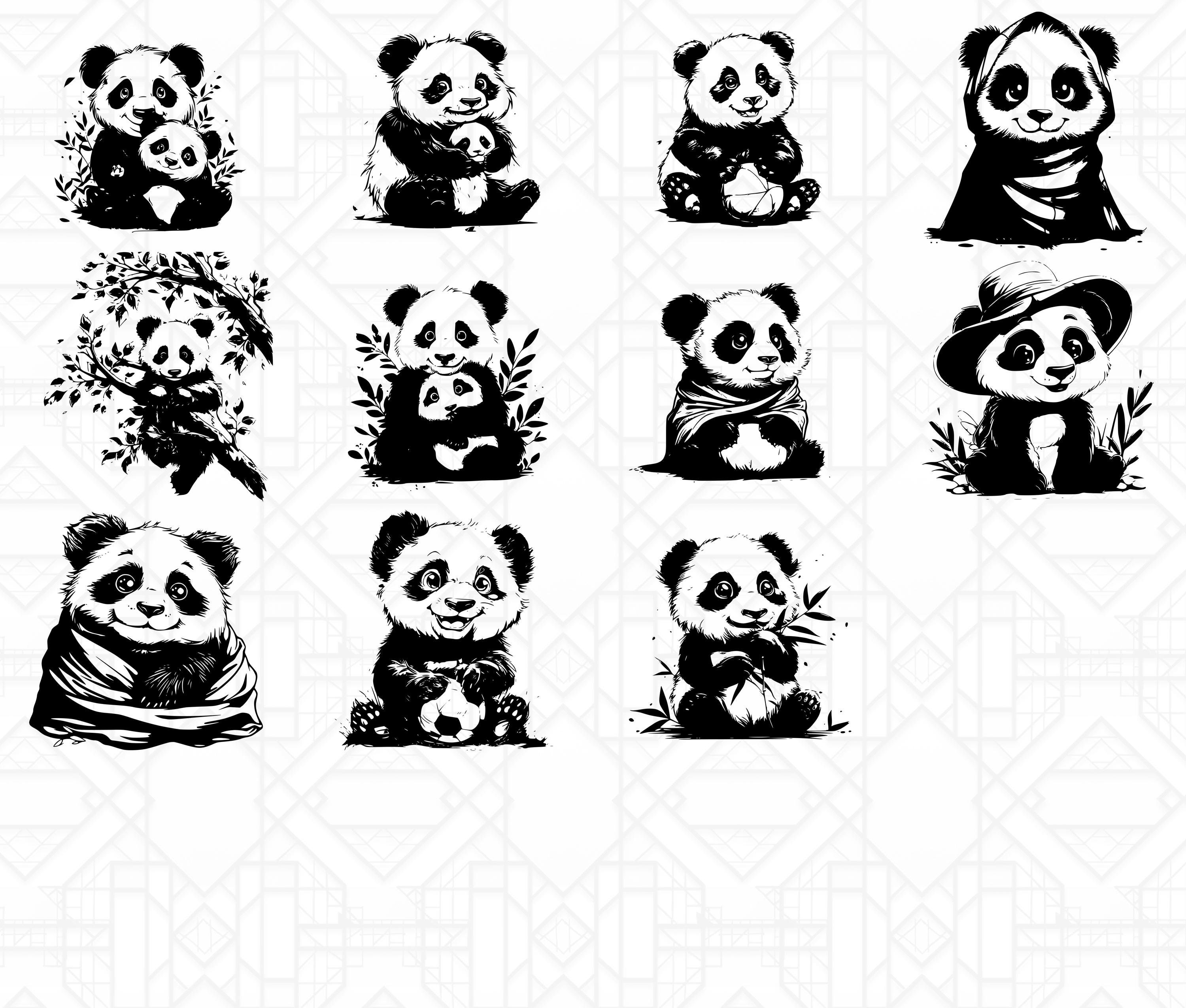 Baby Pandas SVG Bundle - 27 Animal Vector Illustrations for Cricut ...