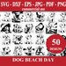 Dog Beach Day SVG Bundle - 50 Dog Vector Illustrations for Cricut ...