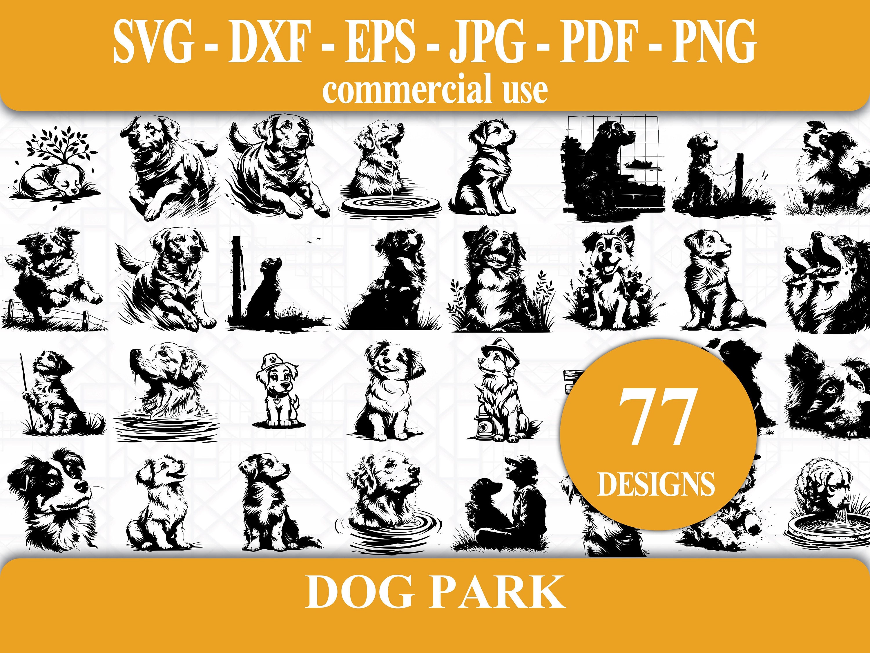 Dog Park SVG Bundle 77 Dog Vector Illustrations for Cricut Animal ...