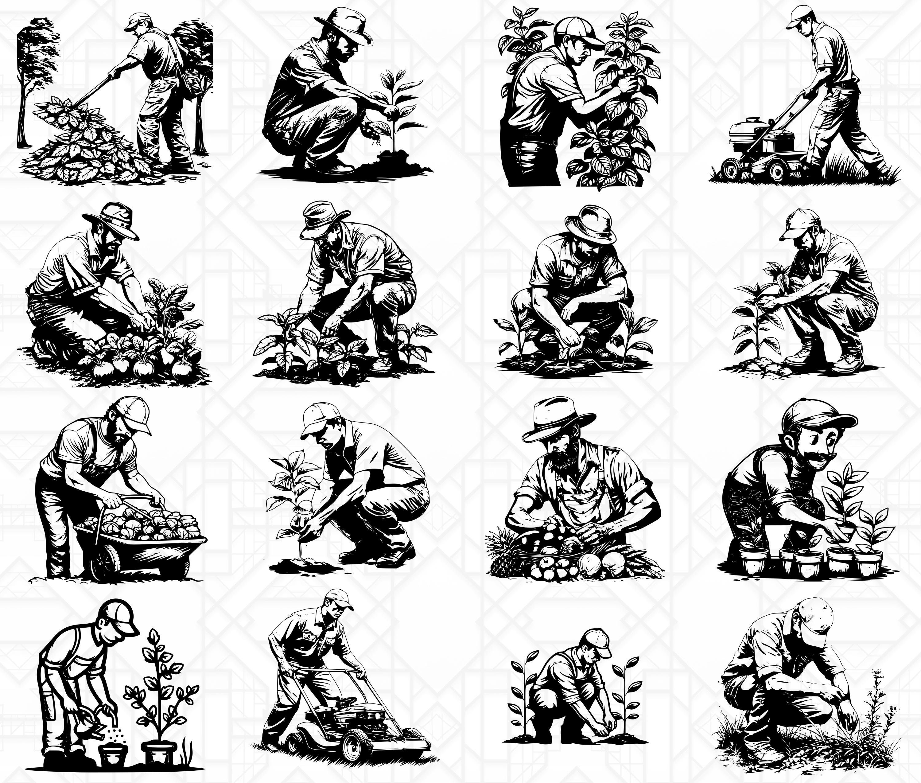 Gardener SVG Bundle - 53 Profession Vector Illustrations for Cricut ...