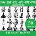 Fitness Trainer SVG Bundle - 50 Profession Vector Illustrations for ...