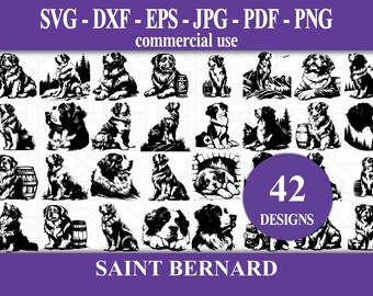 Dog Beach Day SVG Bundle 50 Dog Vector Illustrations for Cricut Animal ...