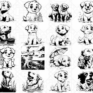 Dog Beach Day SVG Bundle - 50 Dog Vector Illustrations for Cricut ...