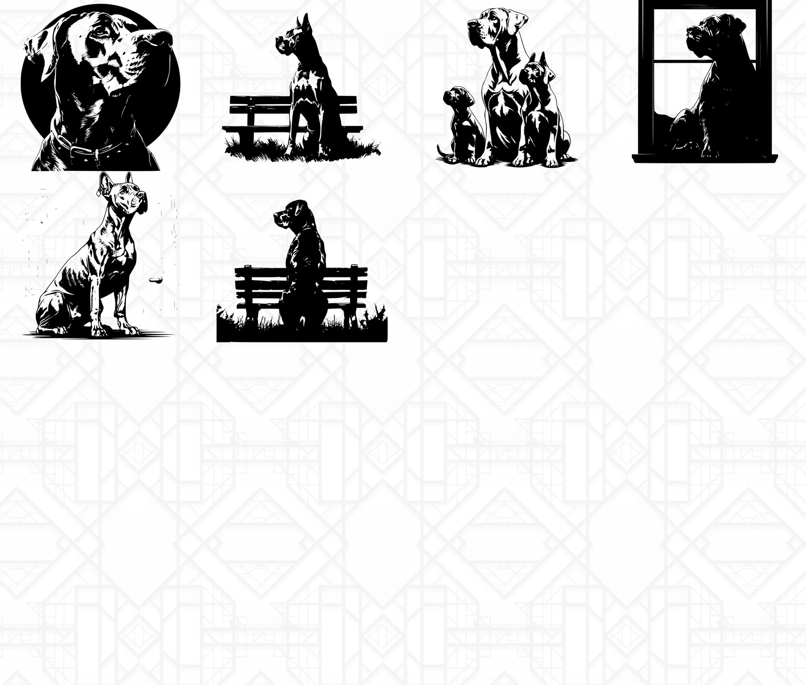 Great Dane SVG Bundle - 70 Dog Vector Illustrations for Cricut - Animal ...