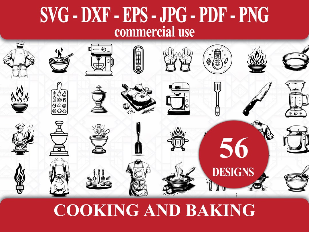 Cooking and Baking SVG Bundle - 56 Hobbies & Crafts Vector ...