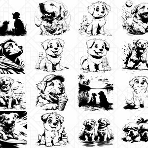 Dog Beach Day SVG Bundle - 50 Dog Vector Illustrations for Cricut ...