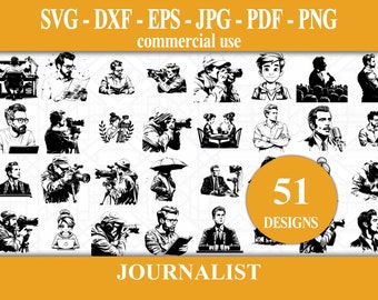 Construction Worker SVG Bundle - 34 Profession Vector Illustrations for ...