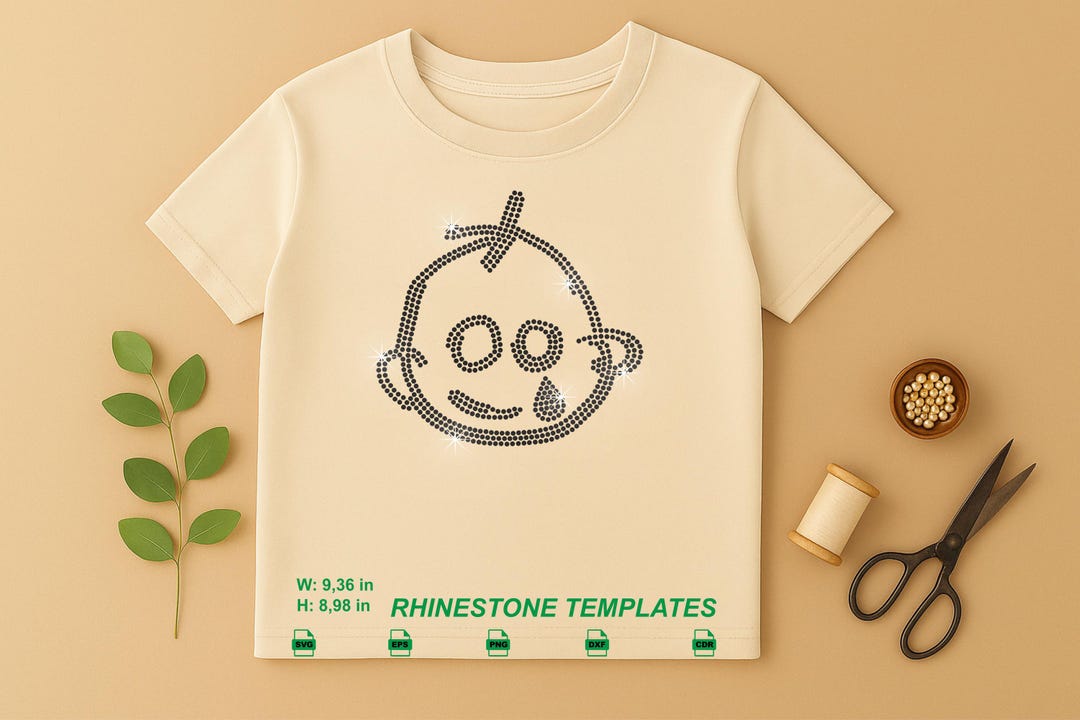 Cartoon Face Rhinestone SVG, Character Bling Shirt Template SS16 ...
