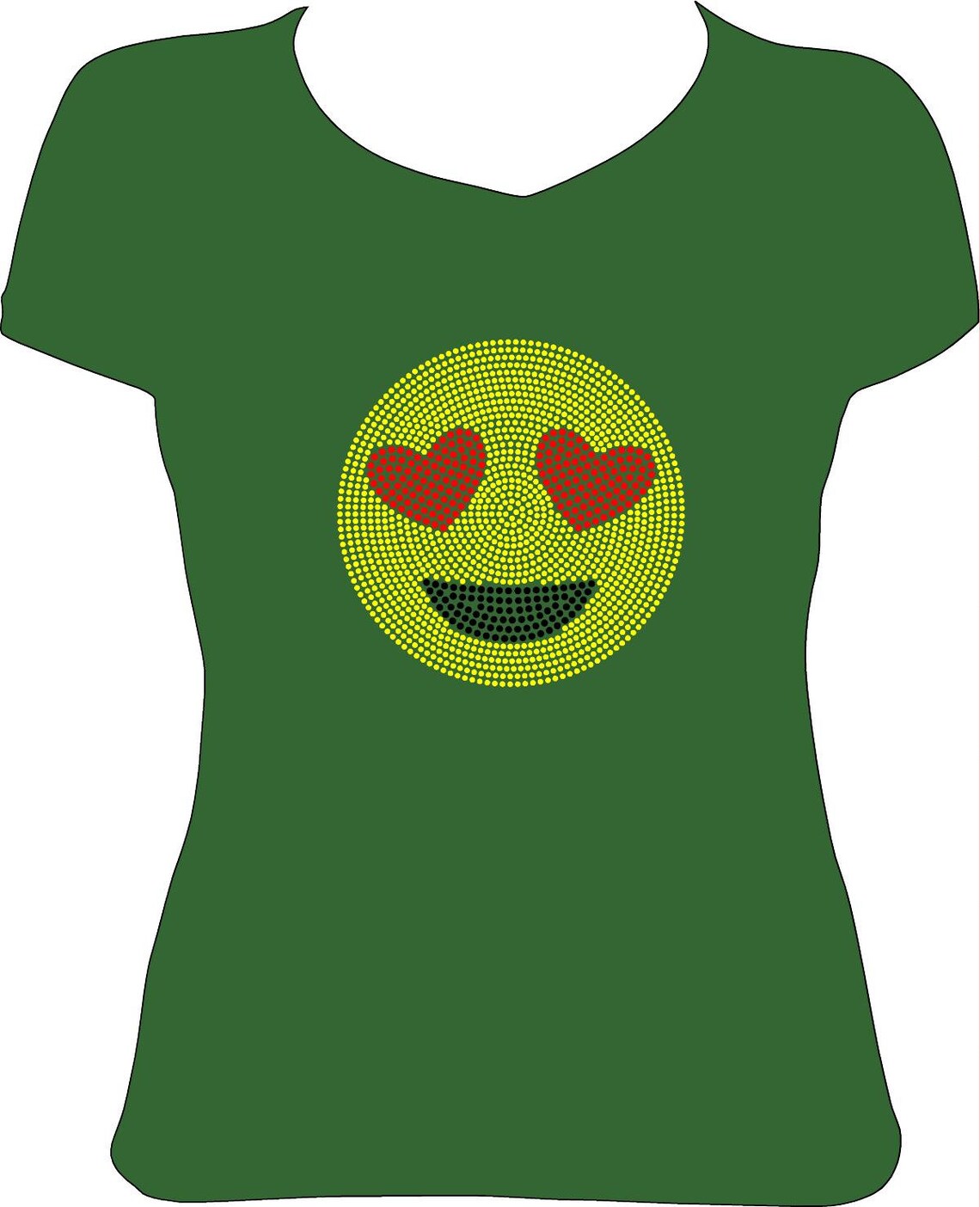 Digital Smile, Digital Rhinestone Smile, Digital Smile Heart Eye ...