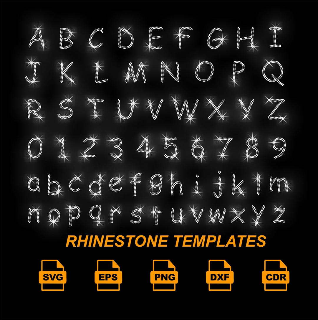 Rhinestone Alphabet Template SVG: SS10 Font Letters (digital Download ...
