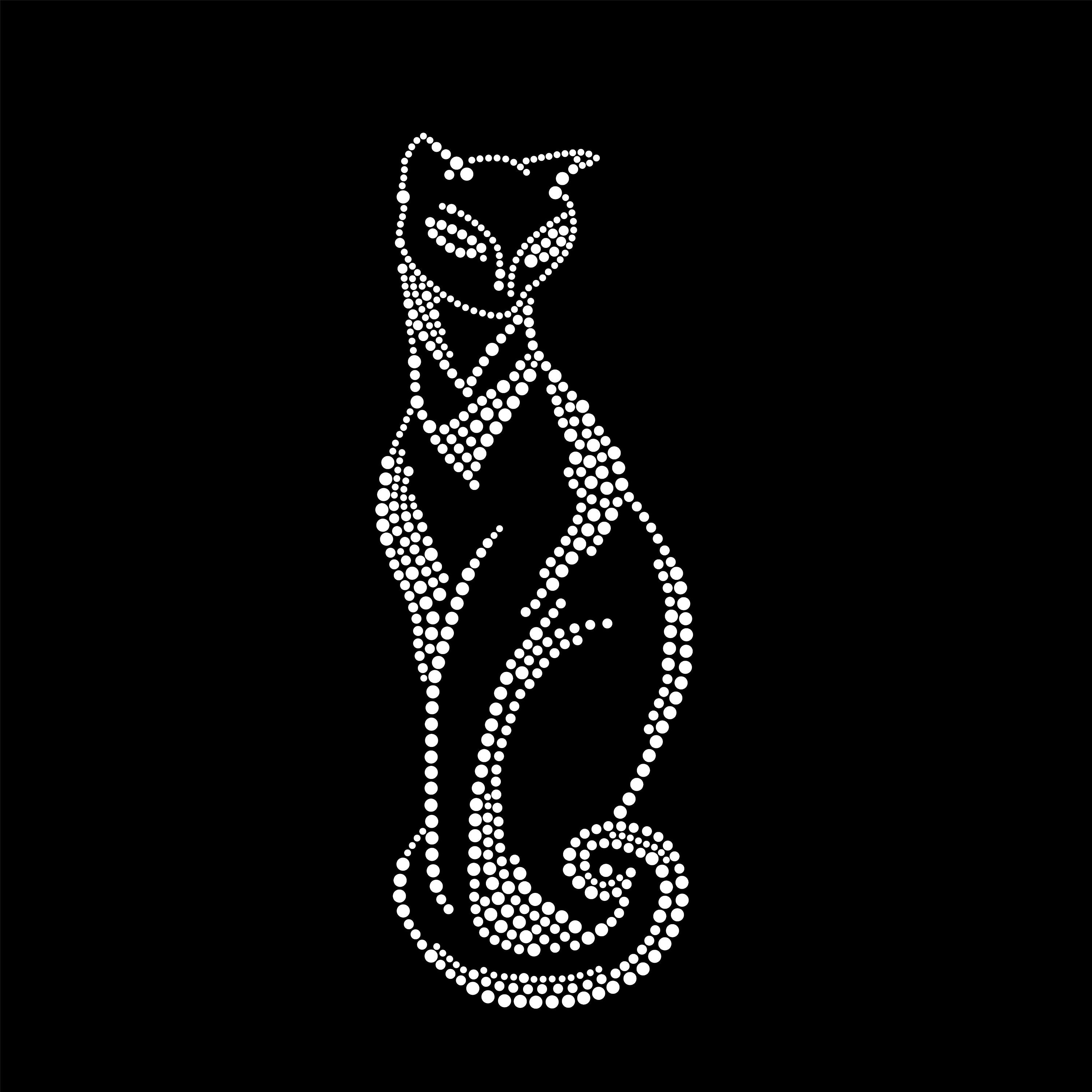Cat Rhinestone Pattern. Cat Pattern With Ss6 - Ss10 and Ss16 Stones ...