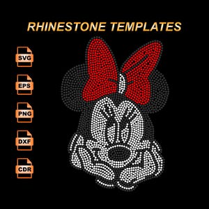 Minnie Mouse Rhinestone Template: SS10 SVG, CDR, DXF (digital Download ...