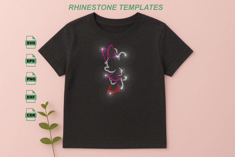 Bow Face Rhinestone Template | SS10 Bling SVG DXF Iron-on Transfer ...