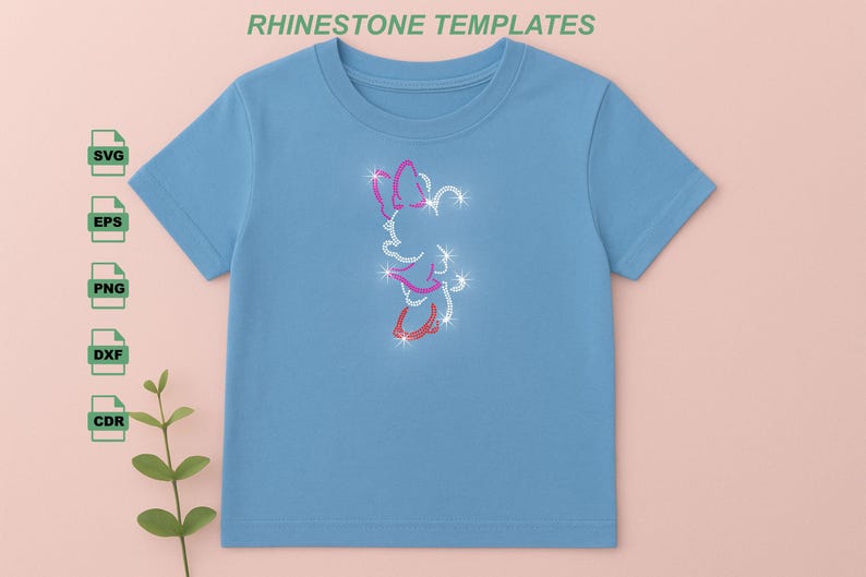 Bow Face Rhinestone Template | SS10 Bling SVG DXF Iron-on Transfer ...