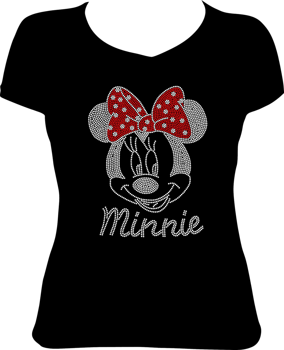 Minnie Mouse Rhinestone Template. Ss6 Ve Ss10 in Two Different Sizes ...