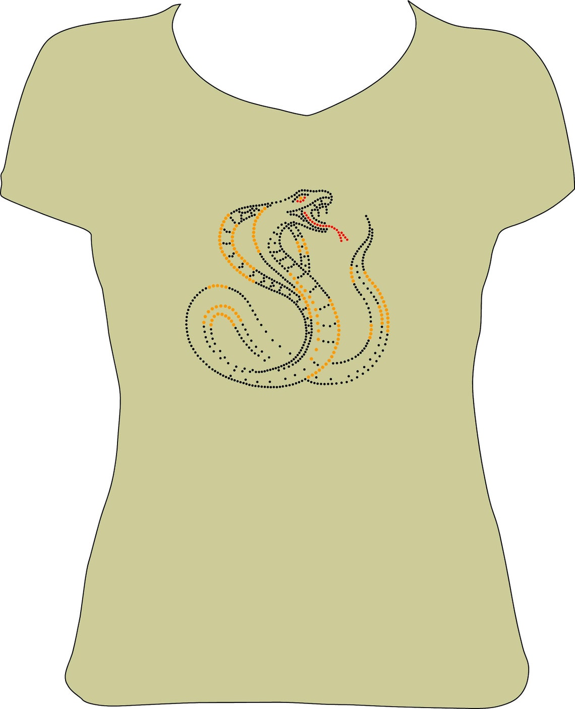 Snake Rhinestone Pattern. Snake Template With Ss10 and Ss16 - Etsy