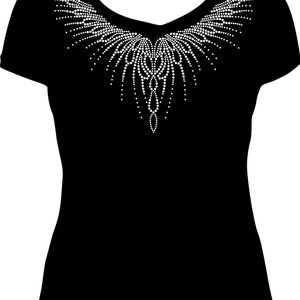 Rhinestone Necklace Template: Bling T-shirt & Dress Design (digital ...
