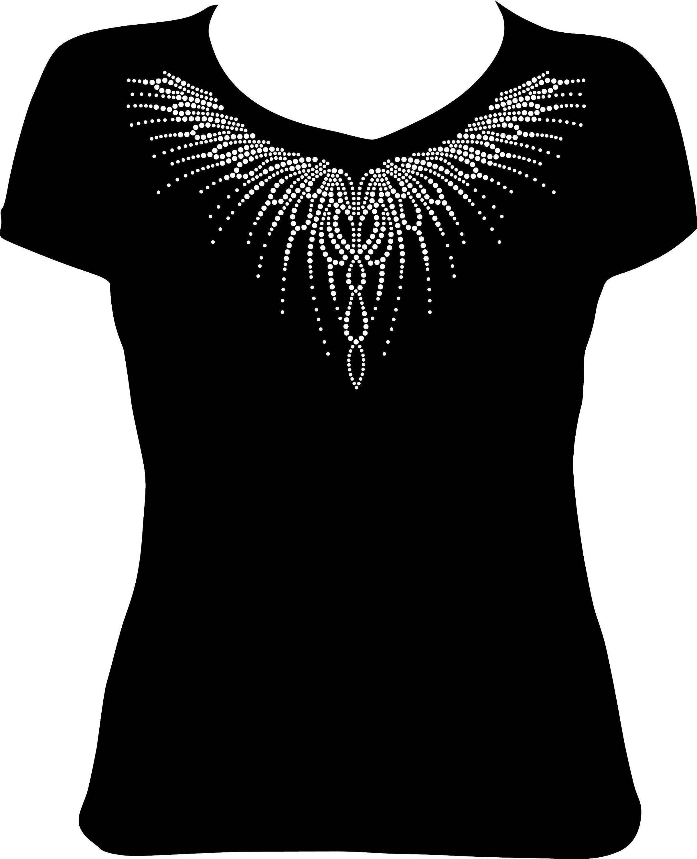 Rhinestone Necklace Template: Bling T-shirt & Dress Design (digital ...
