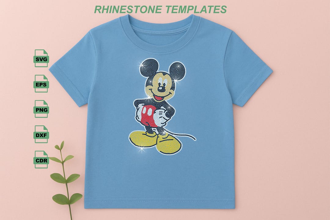 Cartoon Mouse Rhinestone Template | Bling SVG DXF - Iron-on Transfer ...