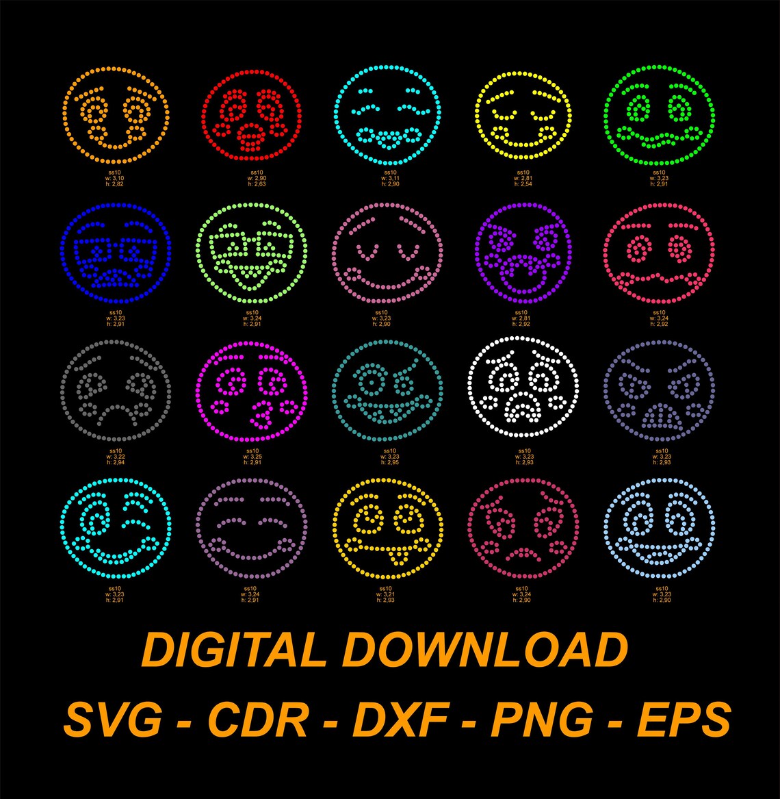 Small Doodle Patterns. 20 Different Smile Doodles - Etsy