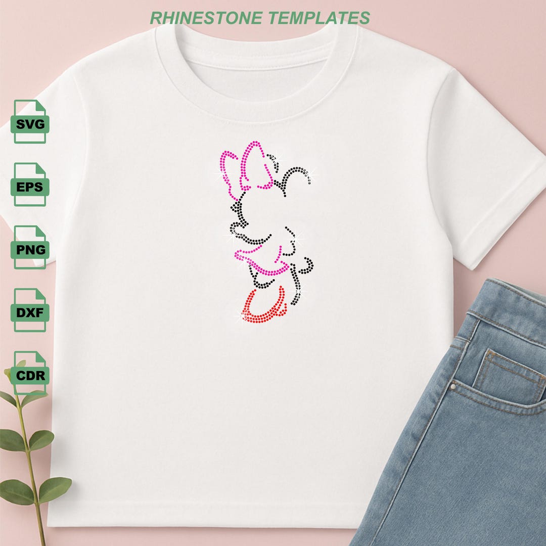 Bow Face Rhinestone Template | SS10 Bling SVG DXF Iron-on Transfer ...