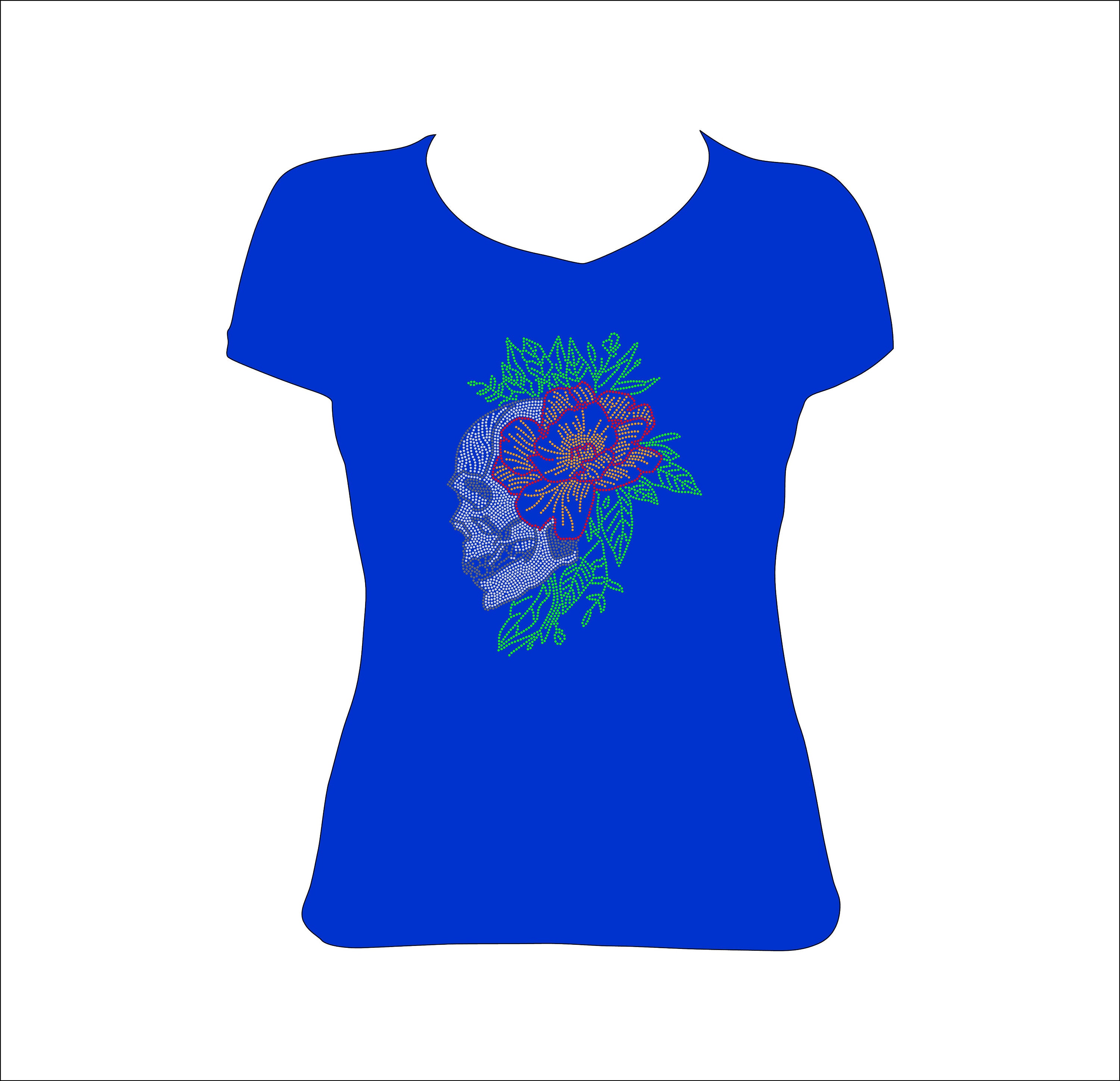 Skull Rhinestone Pattern. Skeleton Head SVG Template. - Etsy