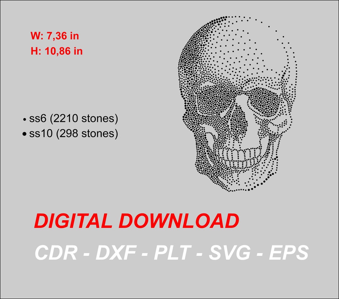 Skull Rhinestone Pattern. Scatter Skeleton Head Template. - Etsy