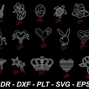 Digital Small Design, SVG Design, Small Mixed Rhinestone, Digital Rhinestones, Digital Heart ...